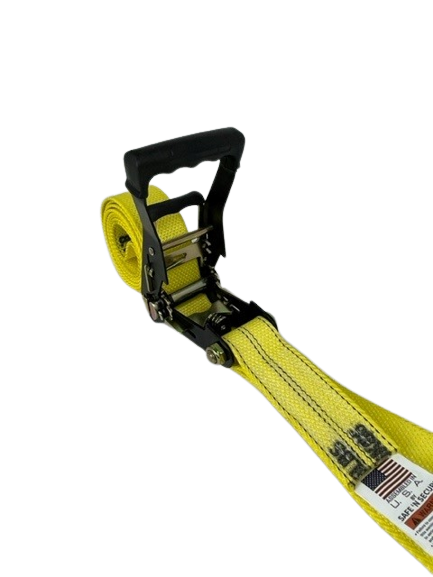 2" x 13' Gas Cylinder Ratchet Strap w/ Flat Snap Hook w/out Safety Lat ...